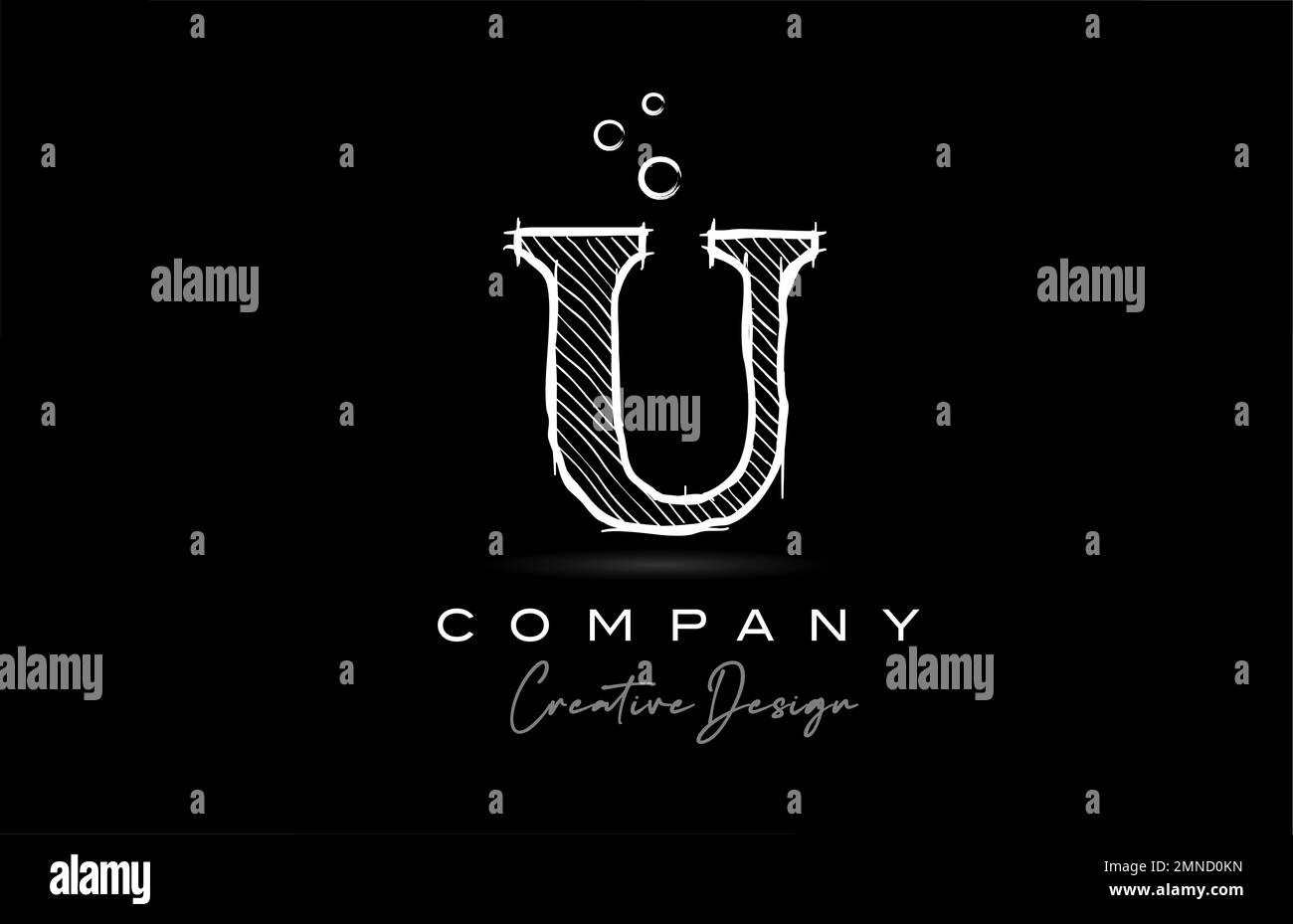 U pencil drawing alphabet letter logo icon with cartoonish style ...