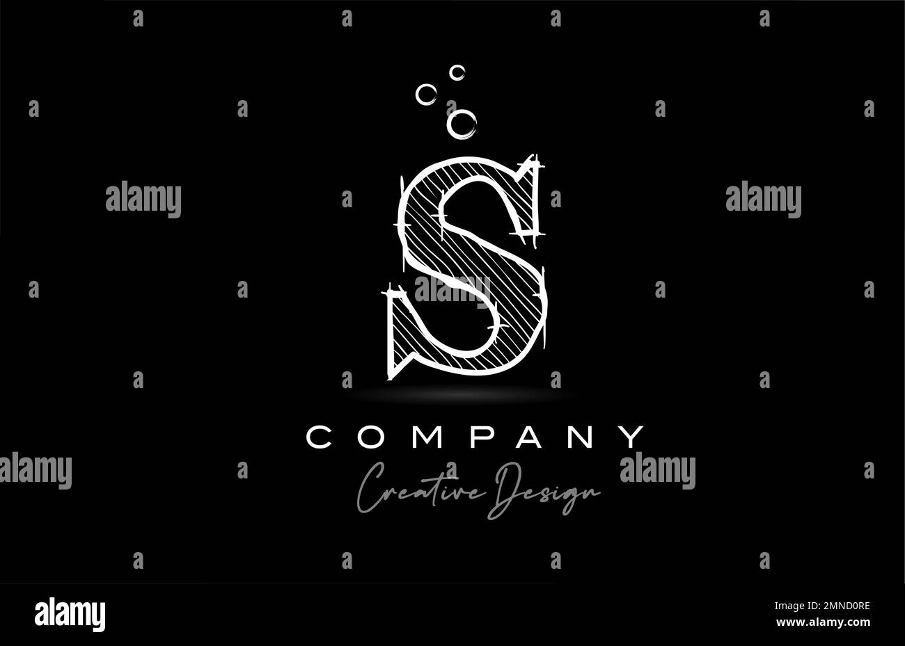 S pencil drawing alphabet letter logo icon with cartoonish style ...