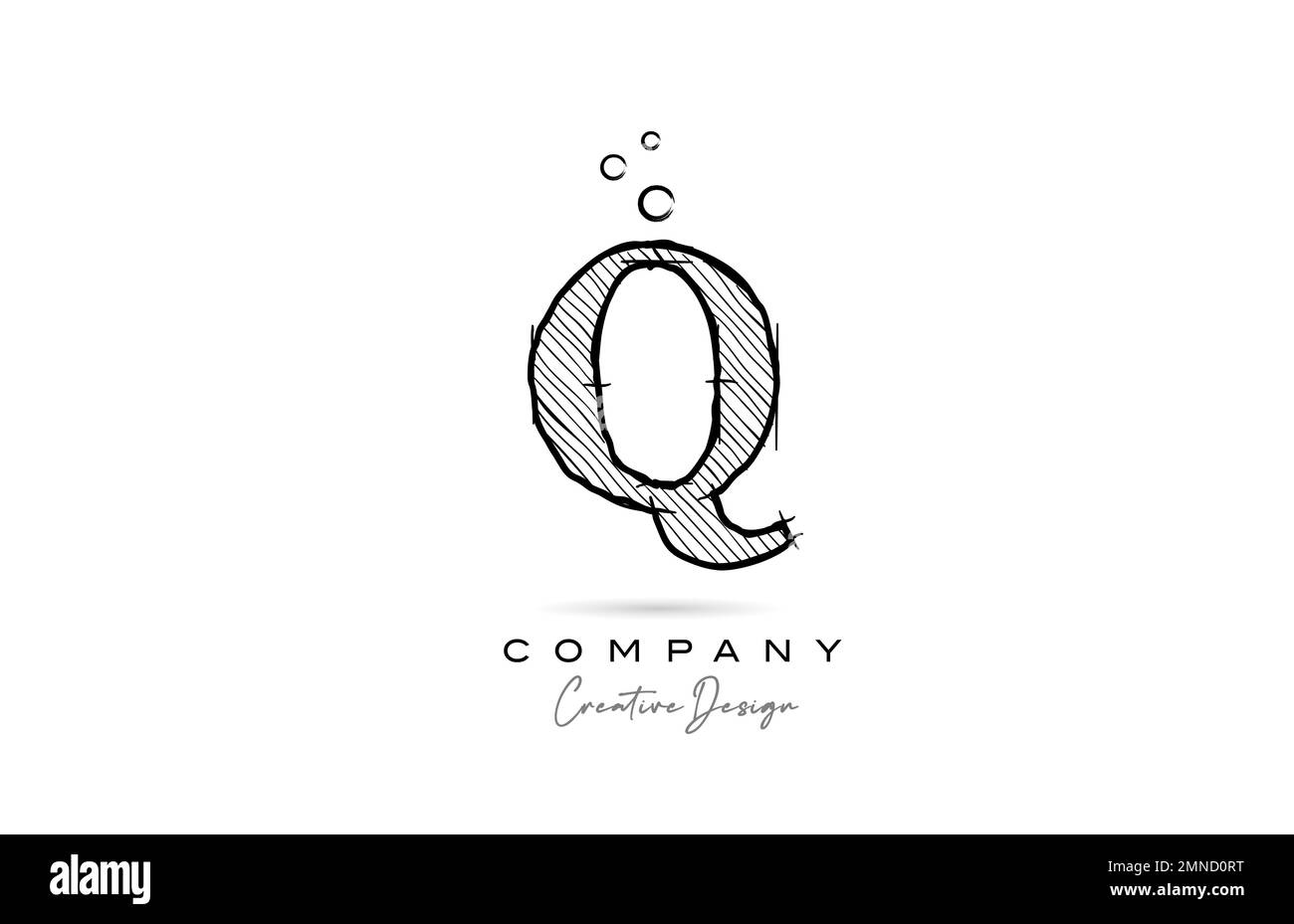 Q black white alphabet letter logo icon with cartoonish style. Creative ...