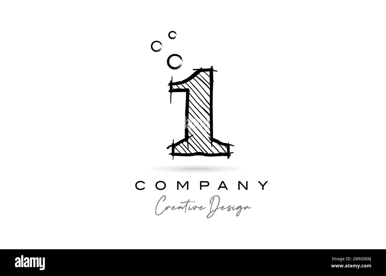 hand drawing number 1 logo icon design for company template or business ...