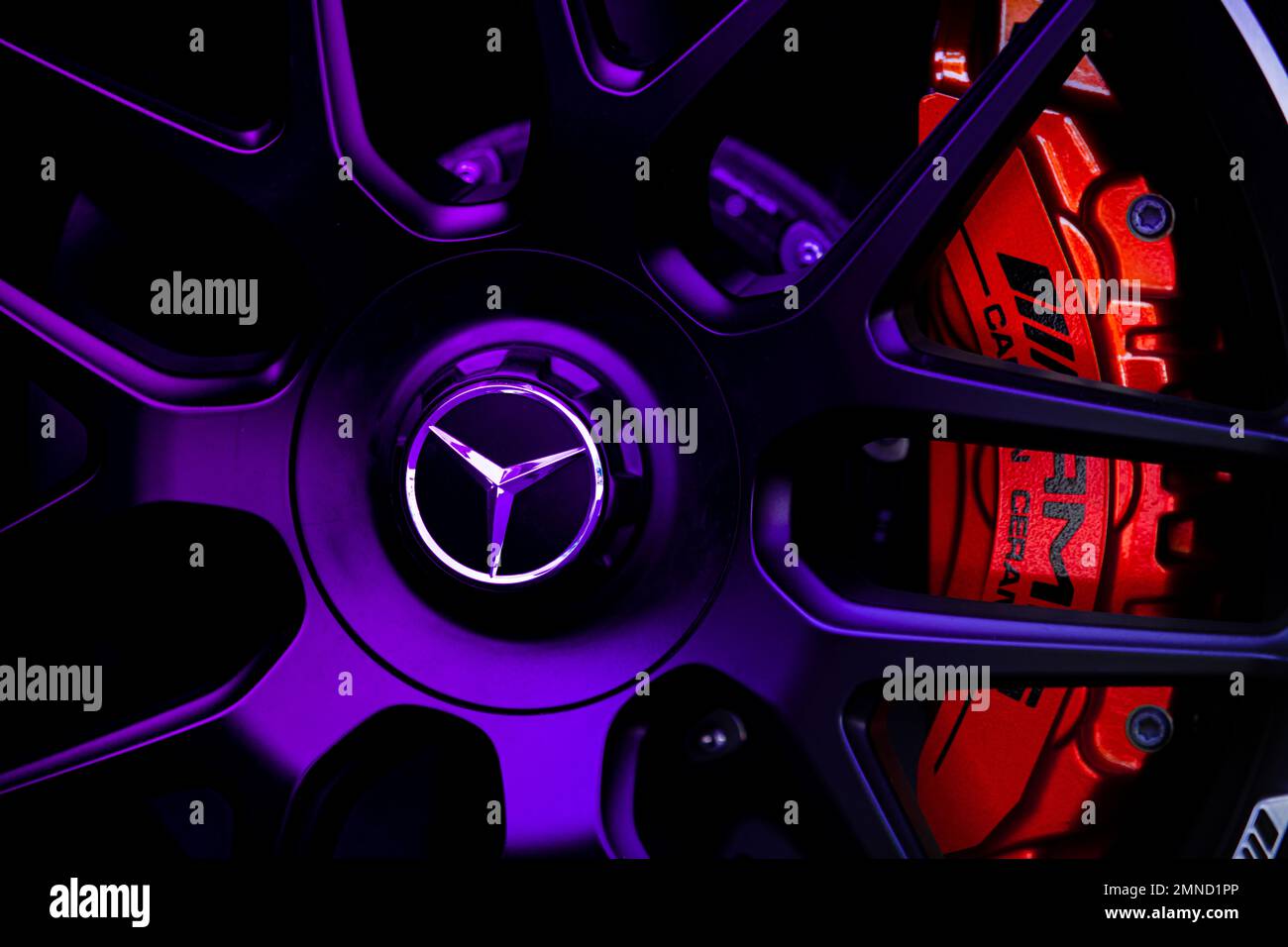 Stuttgart, Germany - June, 2021: Mercedes-Benz wheel. Mercedes amg ...