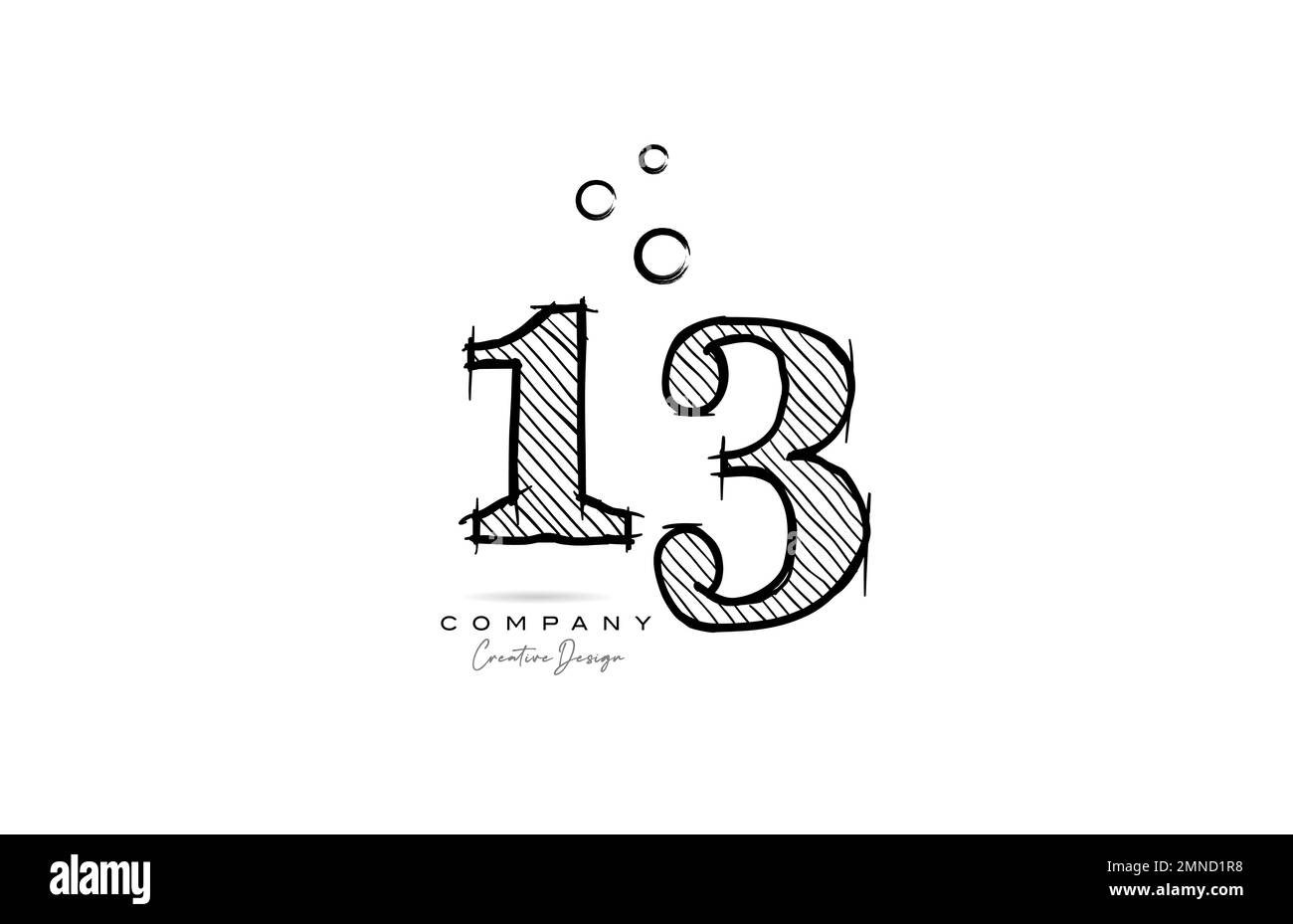 hand drawing number 13 logo icon design for company template or ...