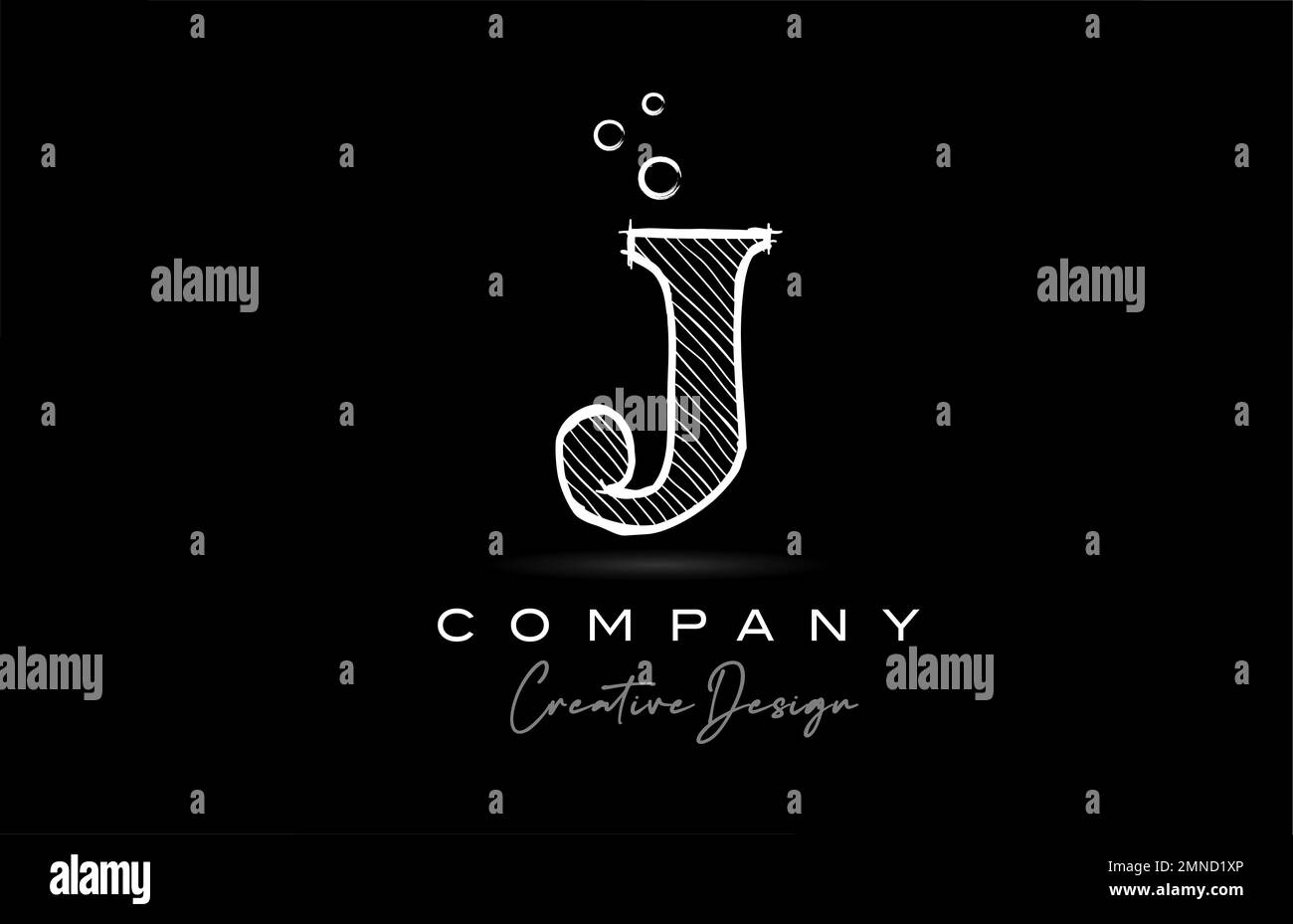 J pencil drawing alphabet letter logo icon with cartoonish style ...