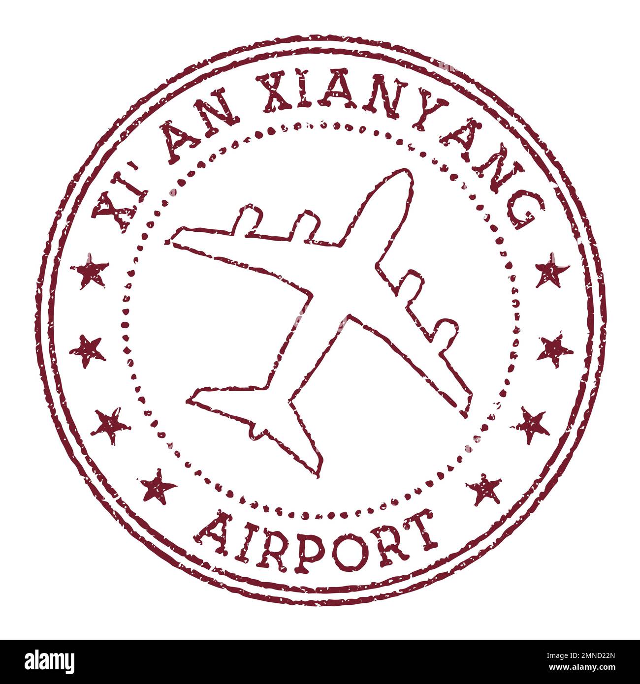 Xi'an Xianyang Airport stamp. Airport of Xianyang round logo. Vector ...