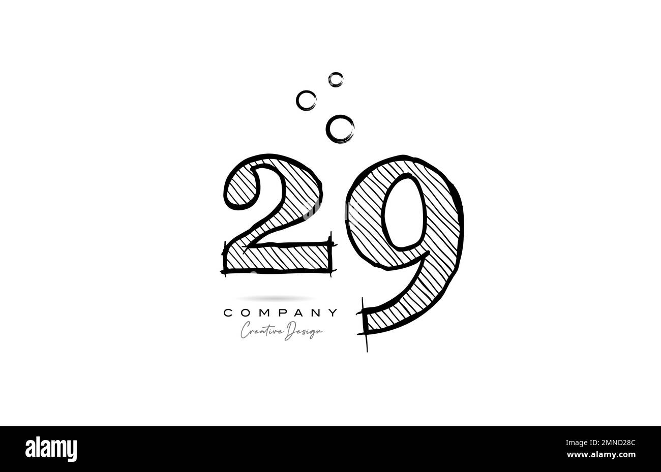 hand drawing number 29 logo icon design for company template or ...