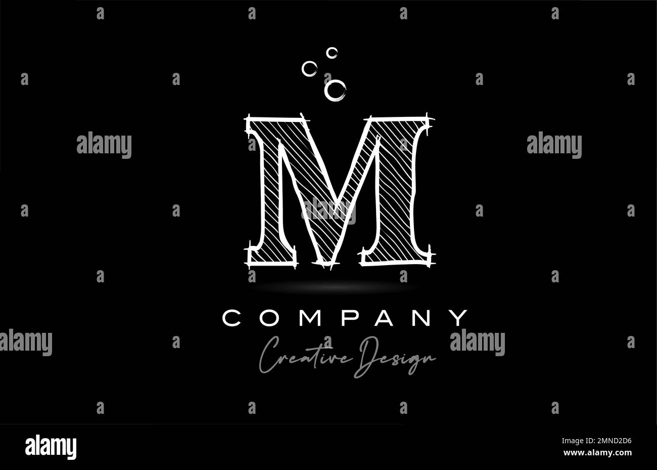 M pencil drawing alphabet letter logo icon with cartoonish style ...