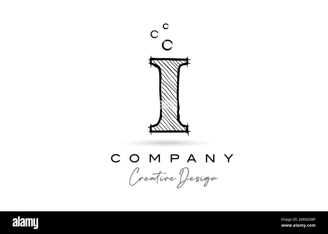 I black white alphabet letter logo icon with cartoonish style. Creative ...