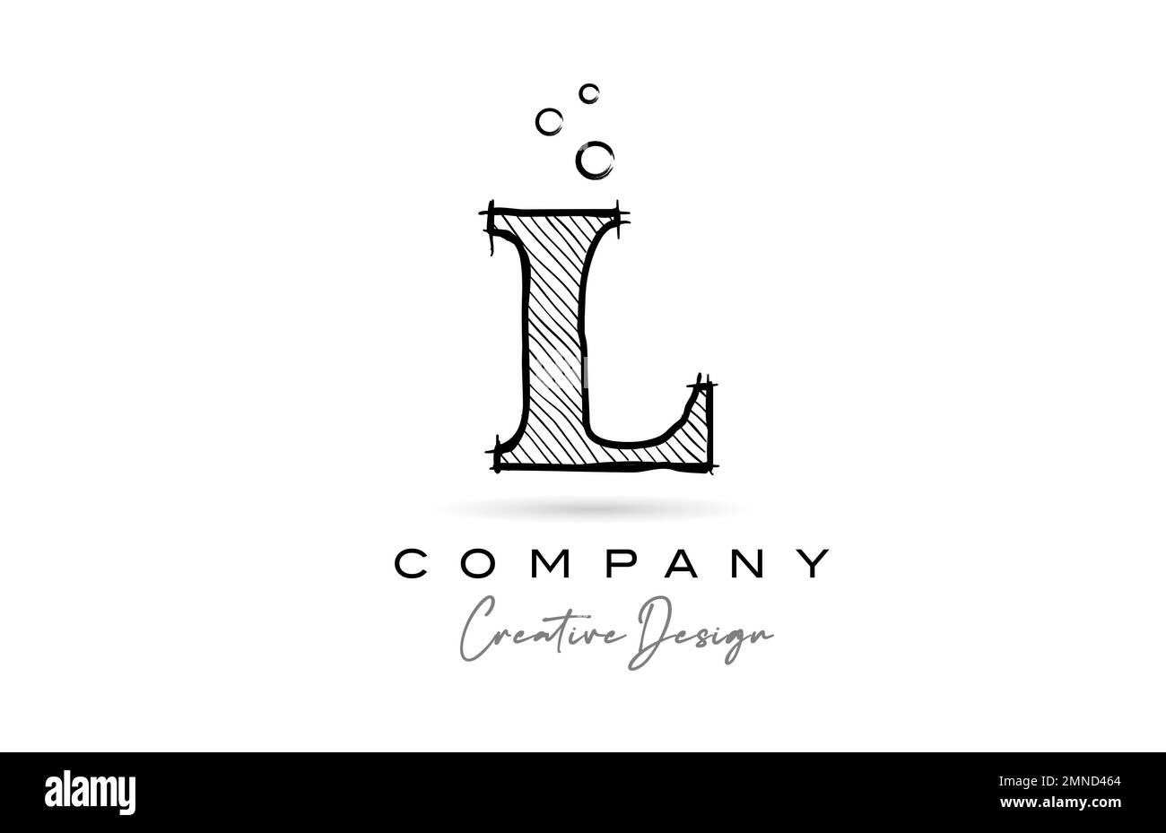 L black white alphabet letter logo icon with cartoonish style. Creative ...