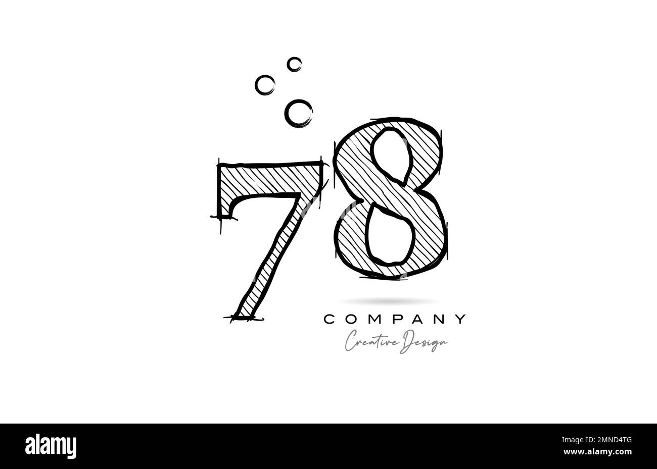 hand drawing number 78 logo icon design for company template or ...