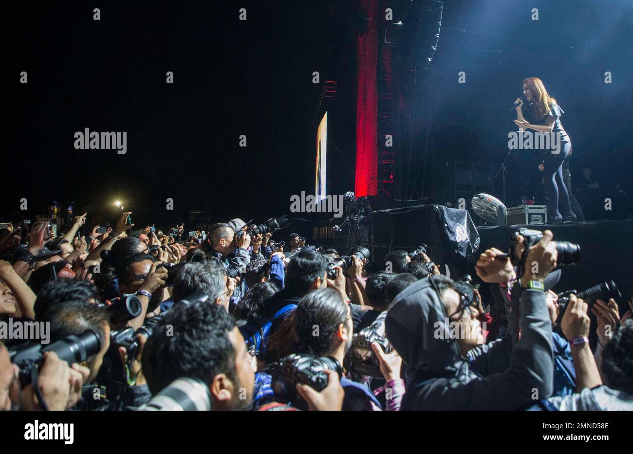 Simone Simons, vocalist of metal band Epica, performs during the Hell ...