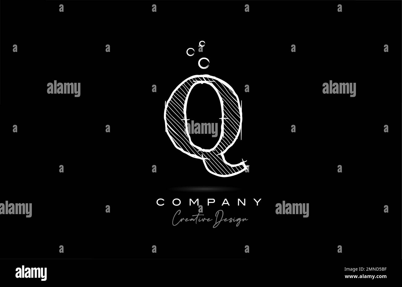 Q pencil drawing alphabet letter logo icon with cartoonish style ...