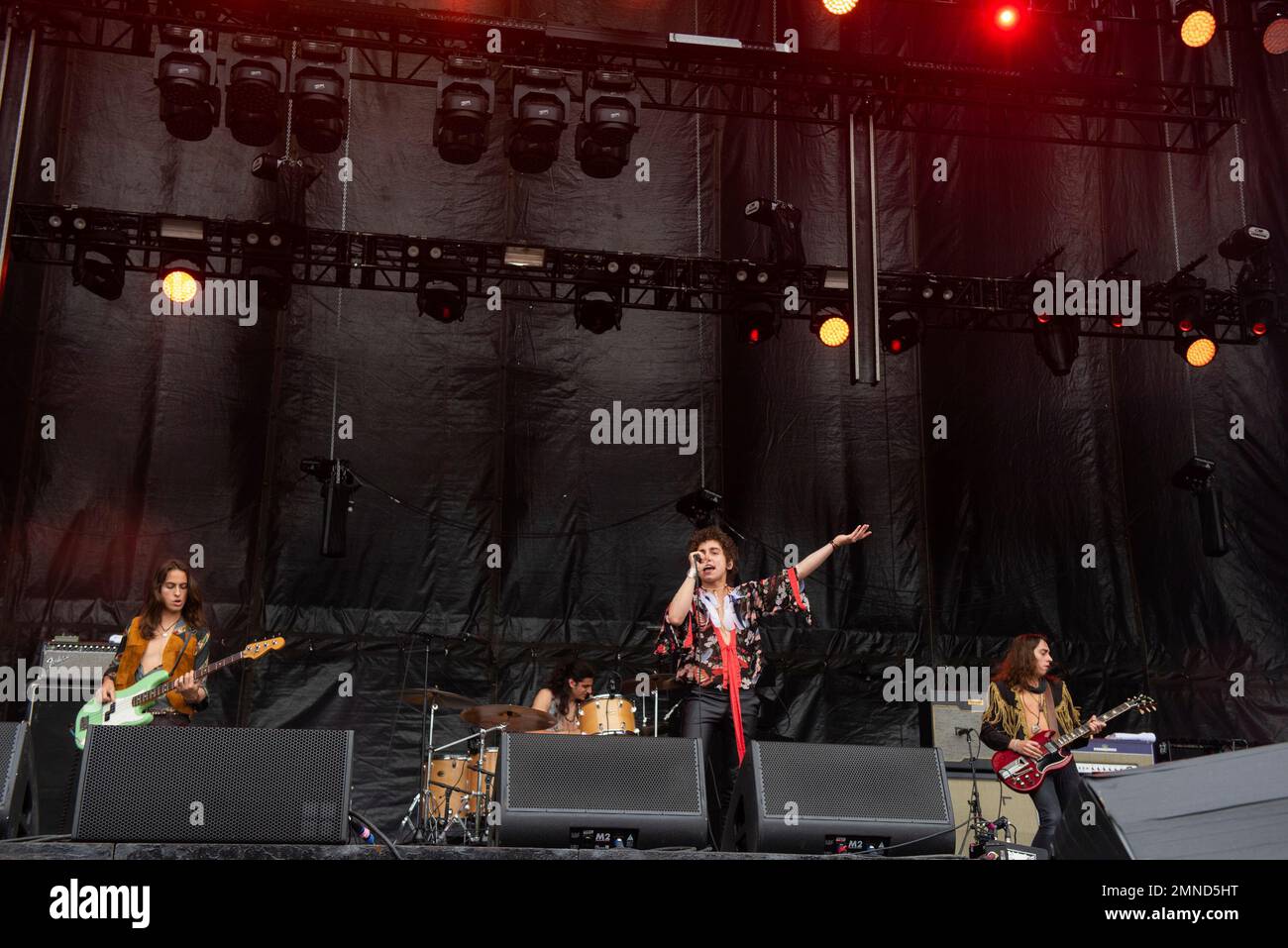 Sam Kisza, from left, Josh Kiszka, and Jake Kiszka, of Greta VanFleet ...