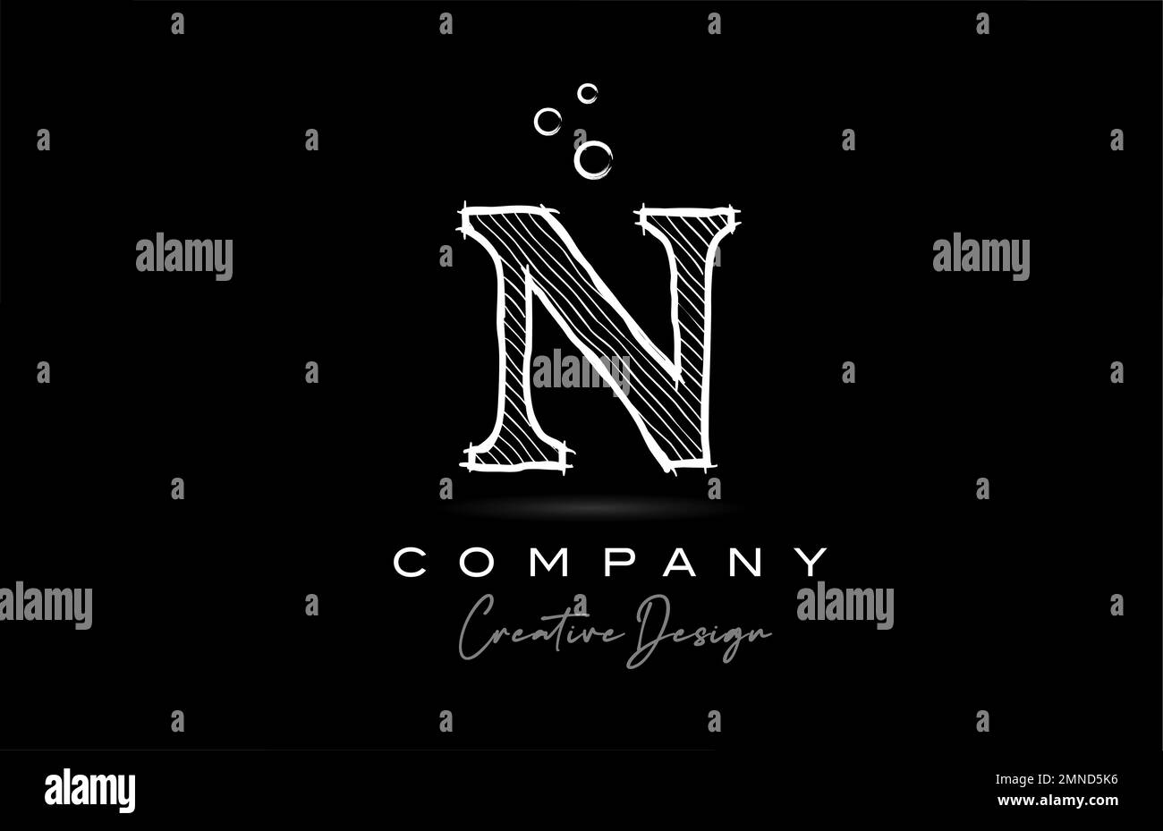 N pencil drawing alphabet letter logo icon with cartoonish style ...