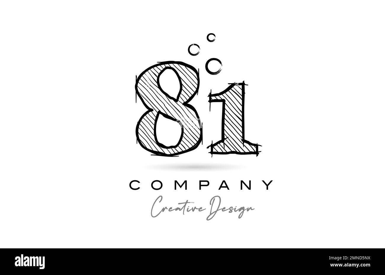 hand drawing number 81 logo icon design for company template or business. Creative logotype in ...