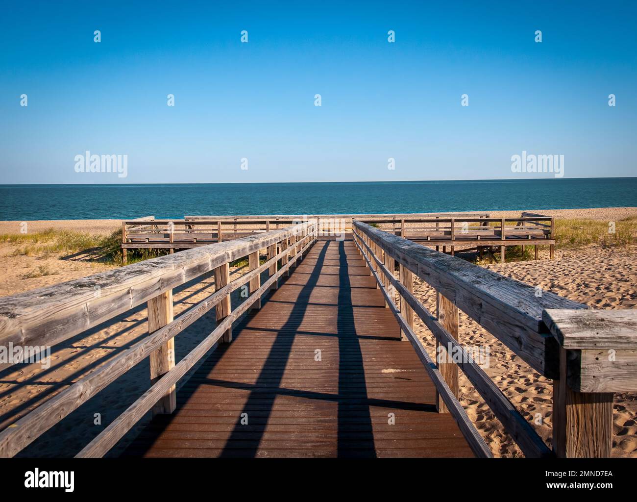 Custom built overlook deck for viewing scenery of Michigan UP beaches ...