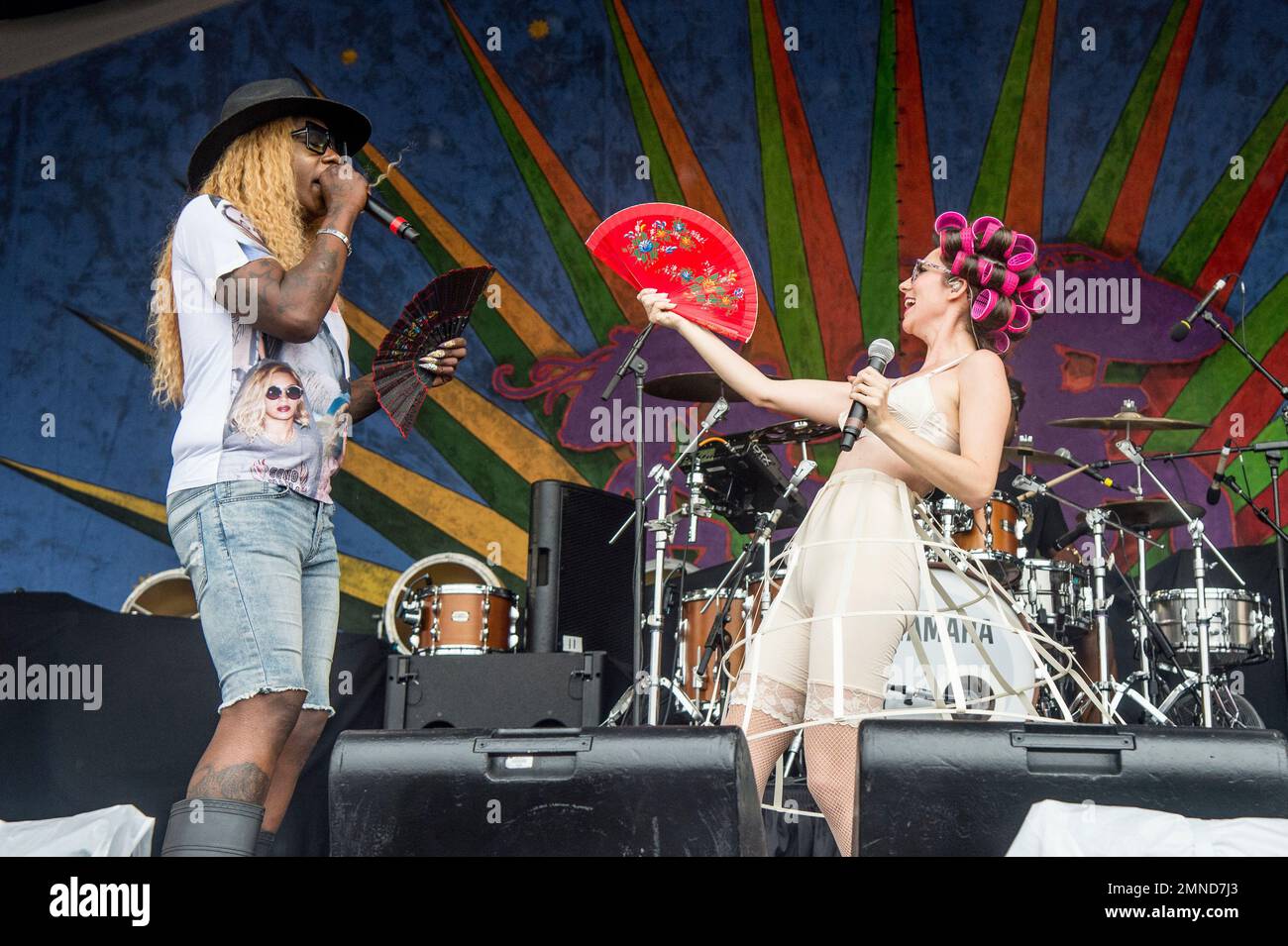 Big Freedia, left, performs with Boyfriend at the New Orleans Jazz and ...
