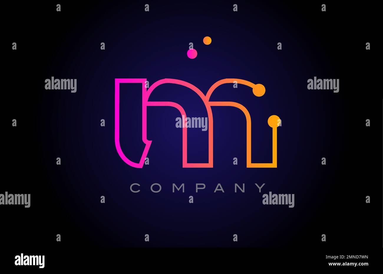 M dot line alphabet letter logo icon design. Creative template for ...