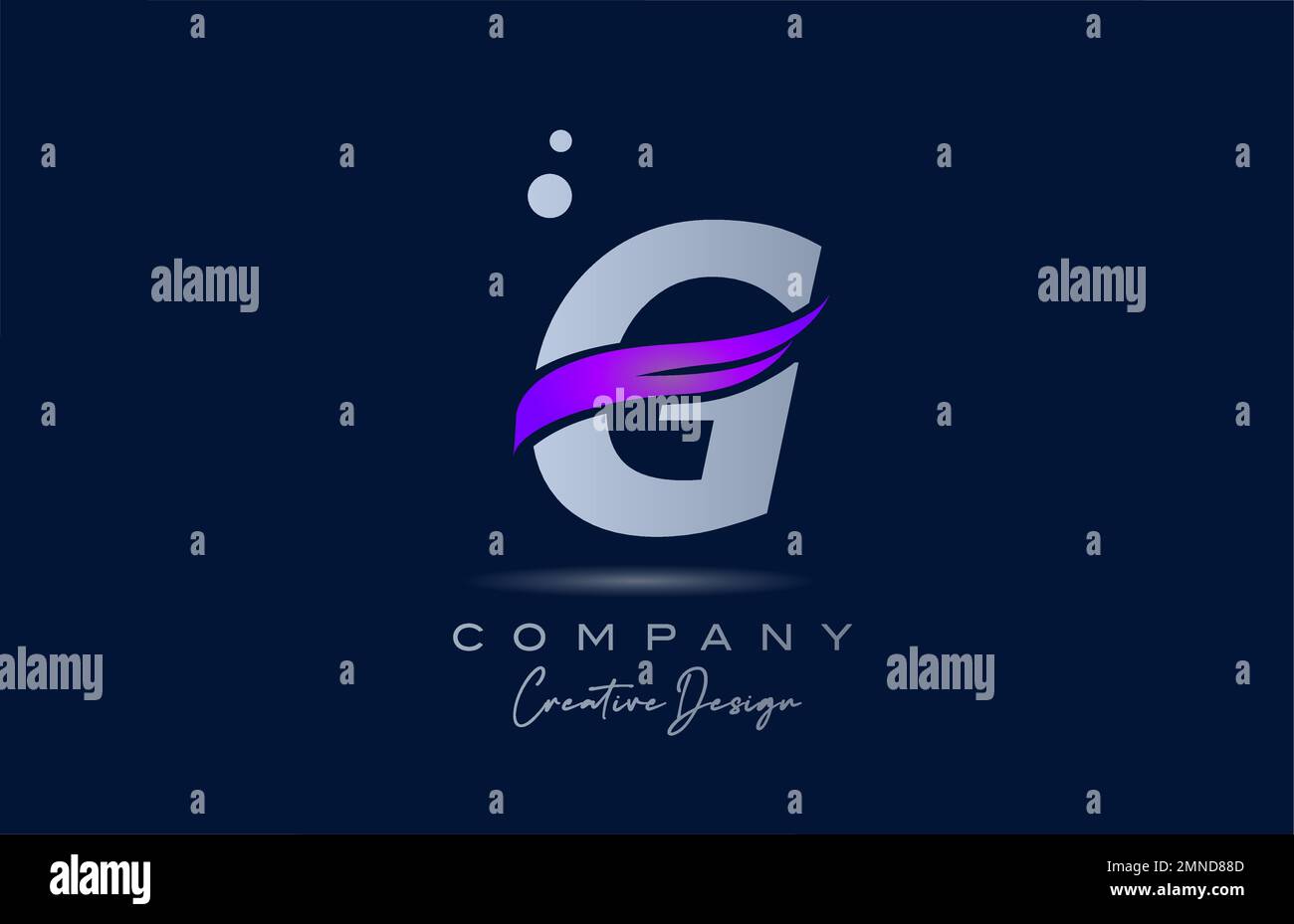 G purple alphabet letter logo icon with pink swoosh. Creative template ...