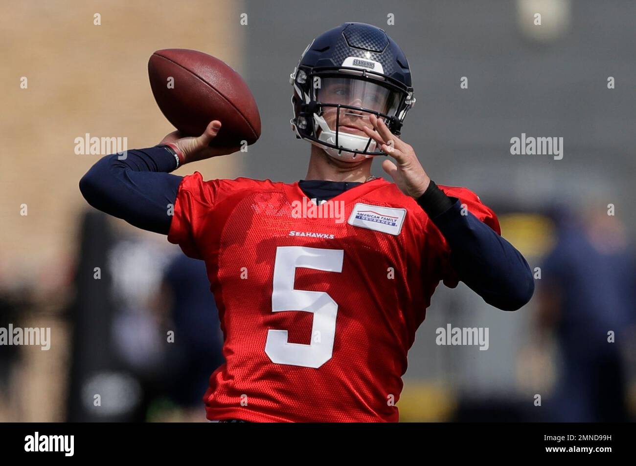 Seattle Seahawks quarterback Alex McGough passes Friday, May 4, 2018 ...