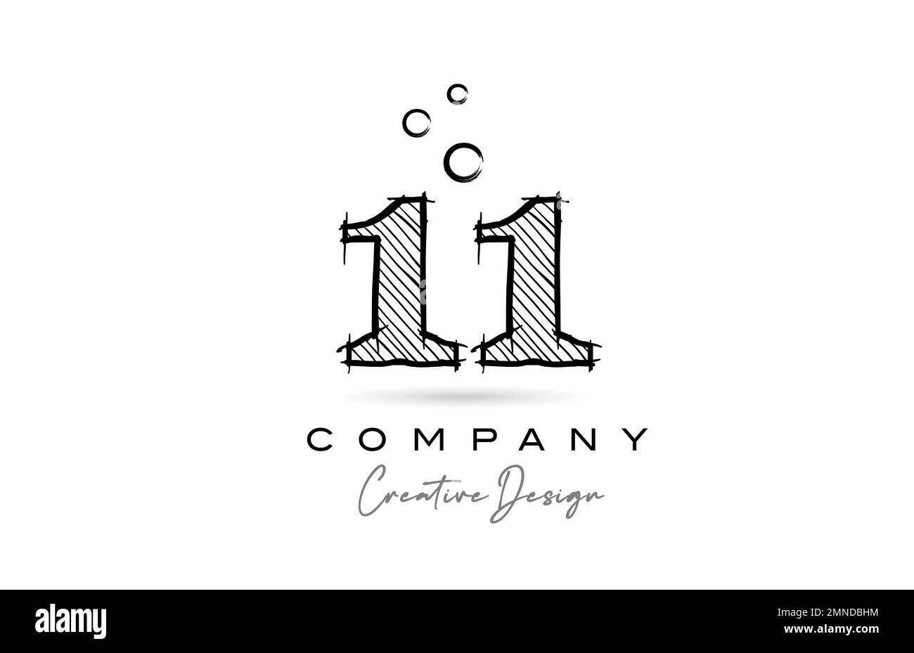 hand drawing number 11 logo icon design for company template or ...