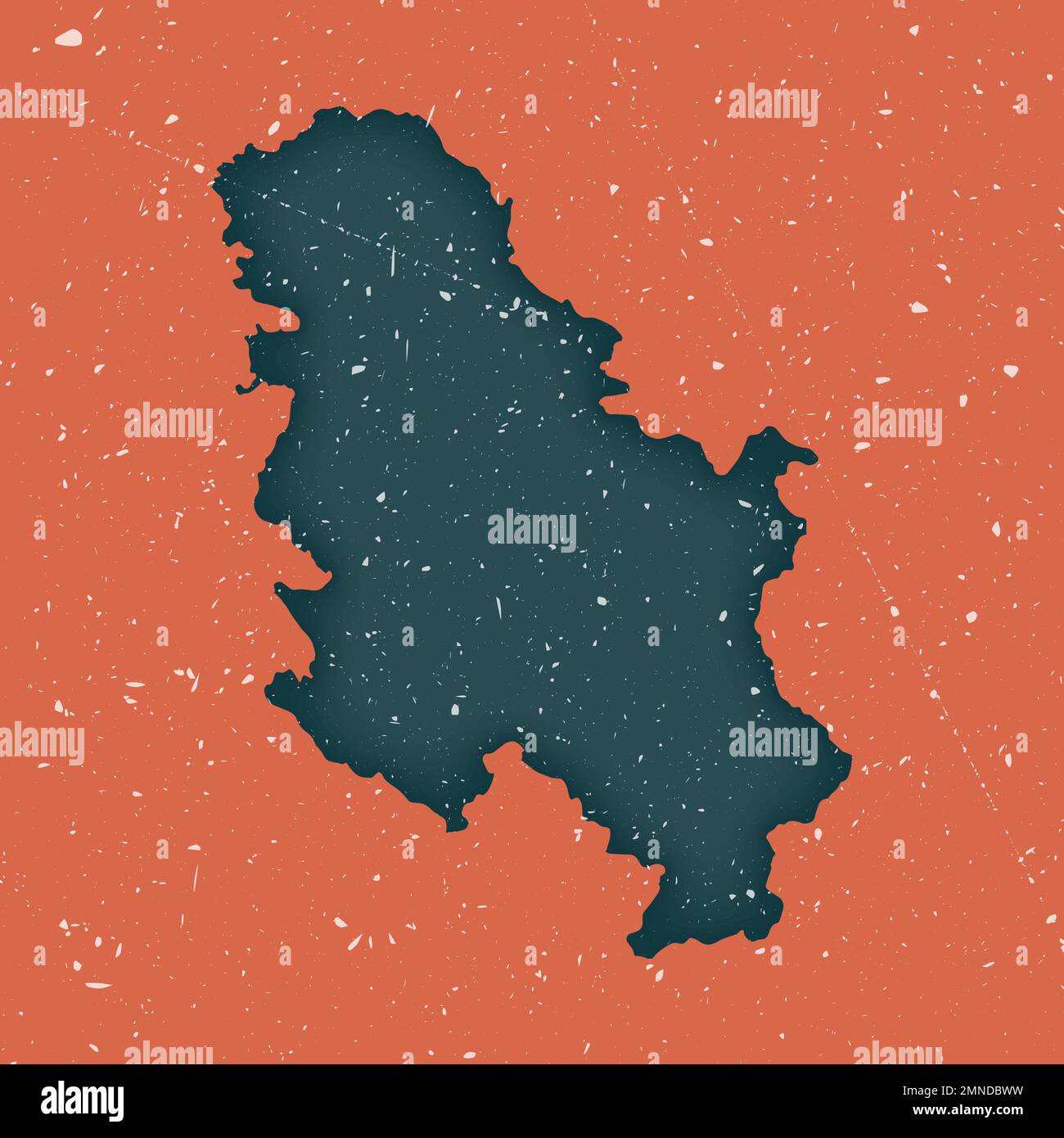 Serbia vintage map. Grunge map of the country with distressed texture ...
