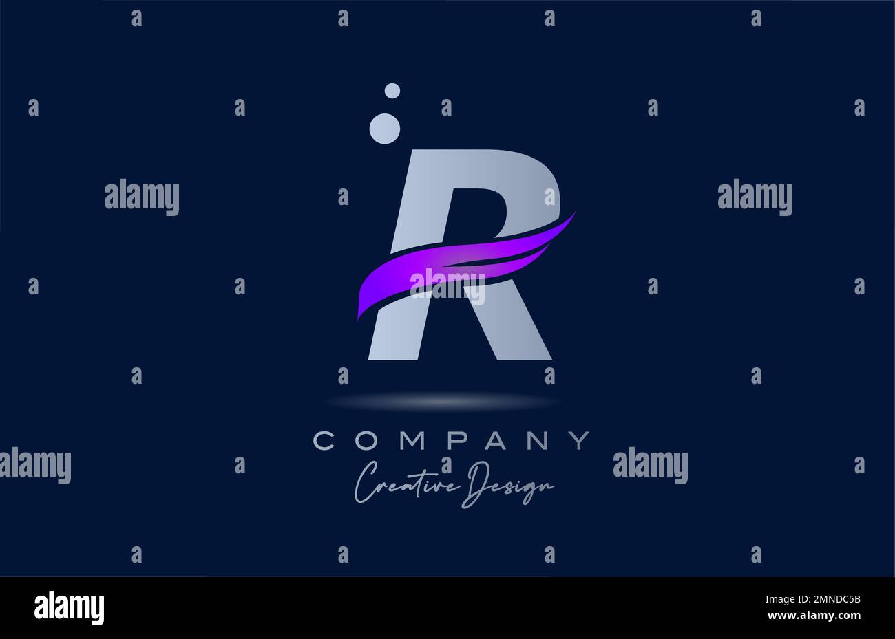 R purple alphabet letter logo icon with pink swoosh. Creative template ...