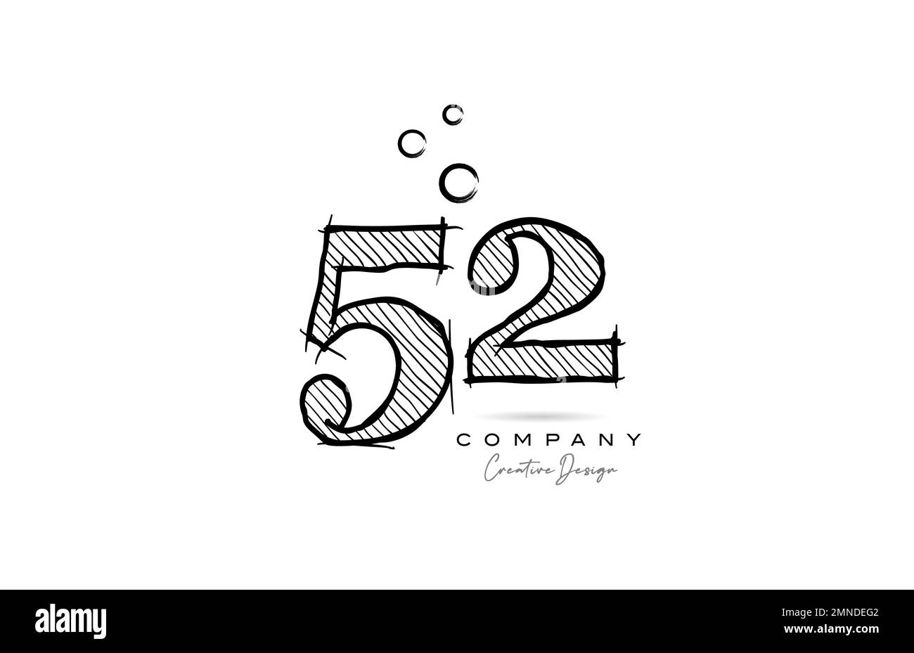 hand drawing number 52 logo icon design for company template or ...