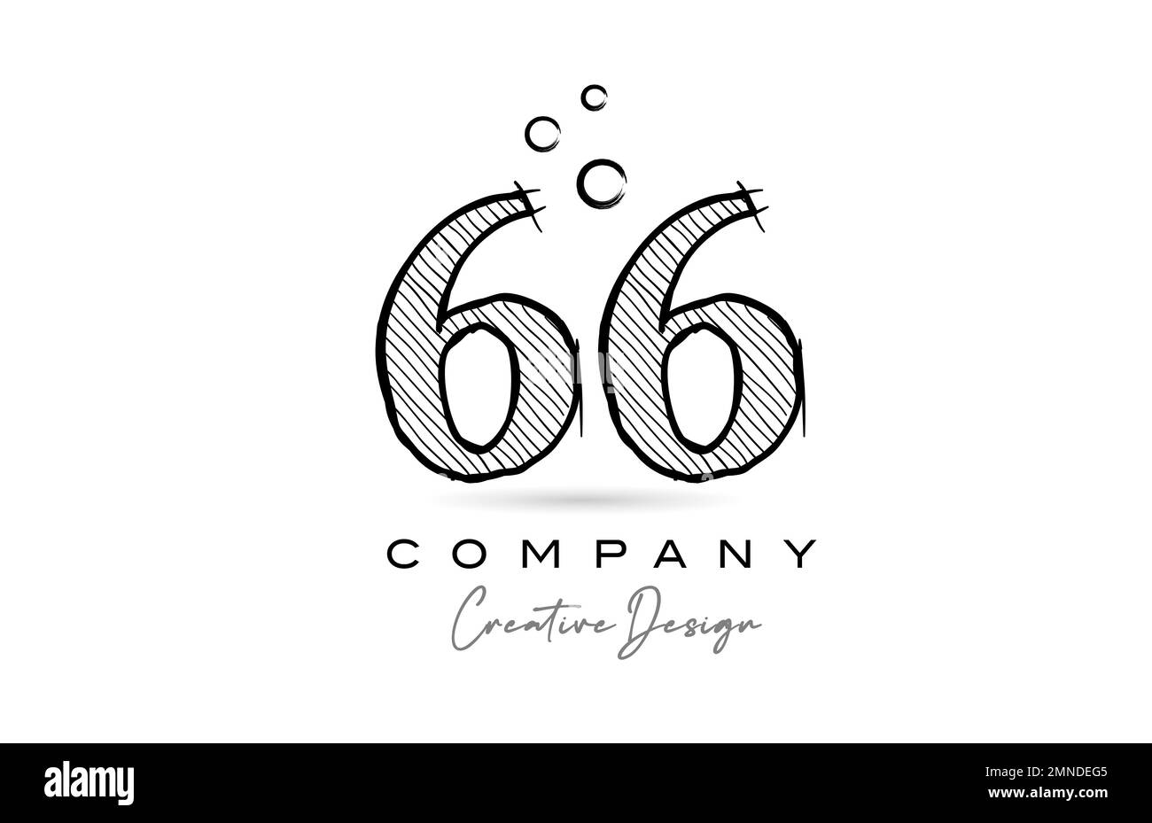 hand drawing number 66 logo icon design for company template or ...