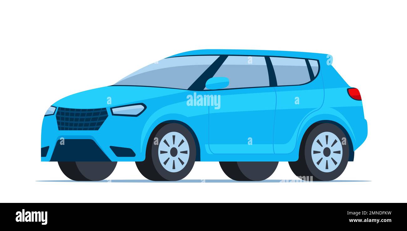 Blue modern Suv car, side view. Vector illustration Stock Vector Image ...