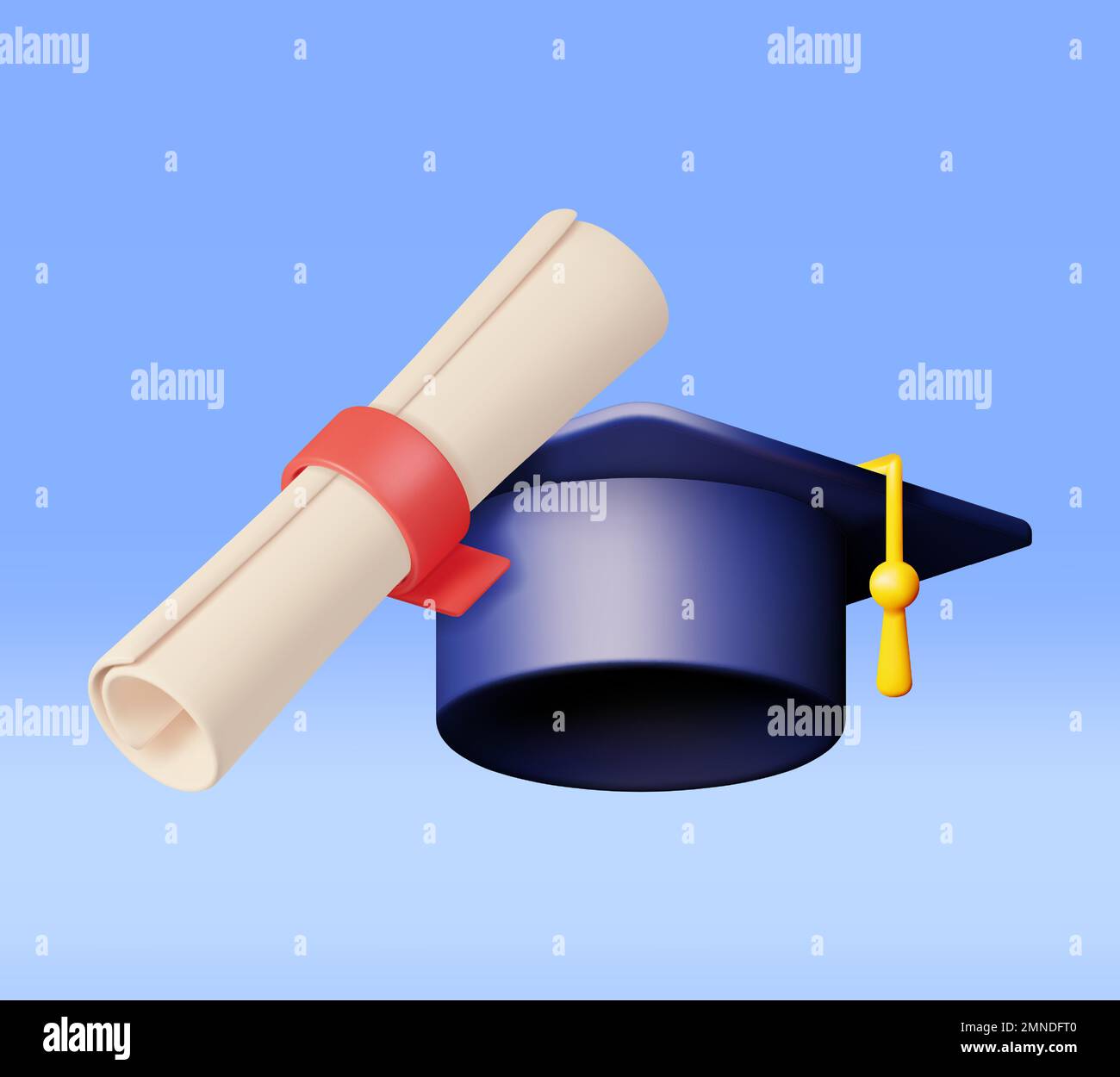 3D Certificate with Stamp and Graduation Cap Stock Vector Image & Art ...