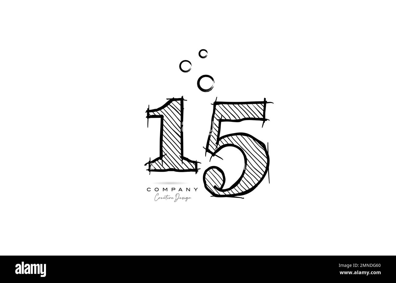 hand drawing number 15 logo icon design for company template or ...