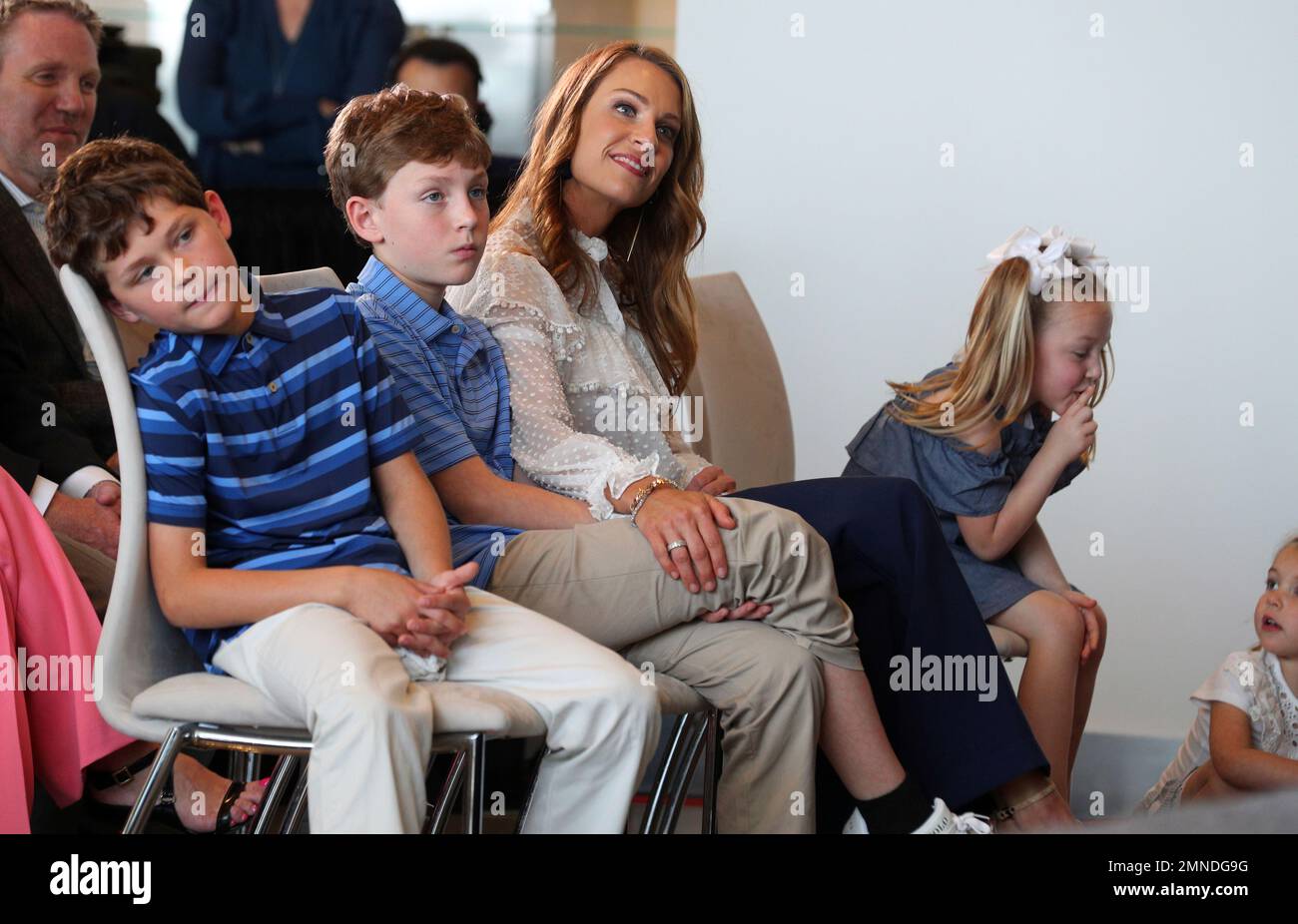The family of Dallas Cowboys' Jason Witten, from left, sons Cooper, C.J ...