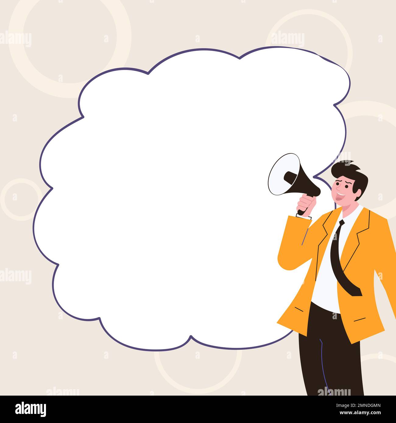 Businessman Presenting Important Information with megaphone. Man Having ...