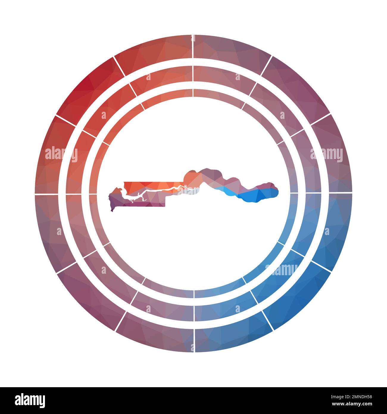 Gambia badge. Bright gradient logo of country in low poly style ...