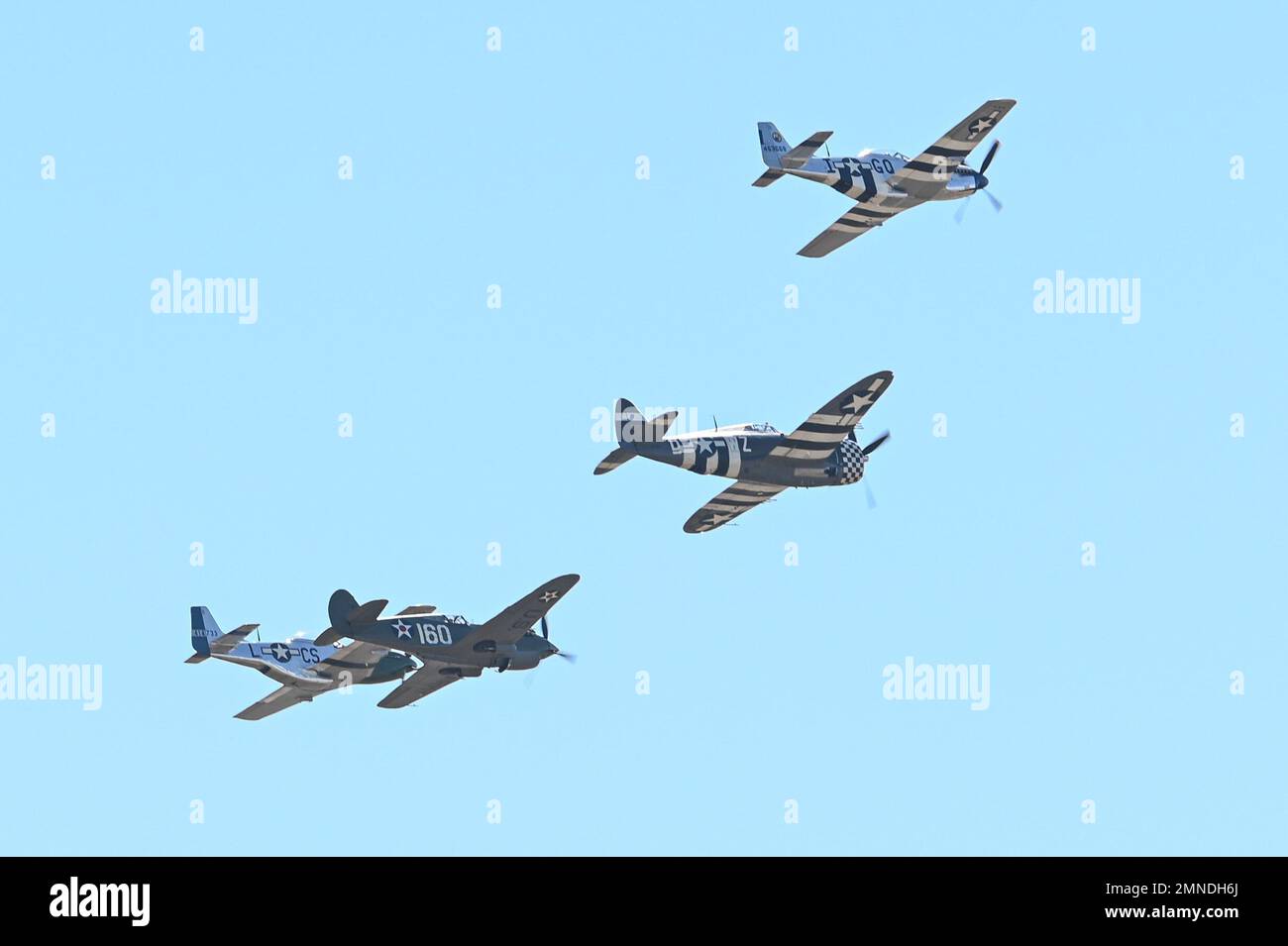 World War II-era aircraft fly during the California Capital Airshow at ...