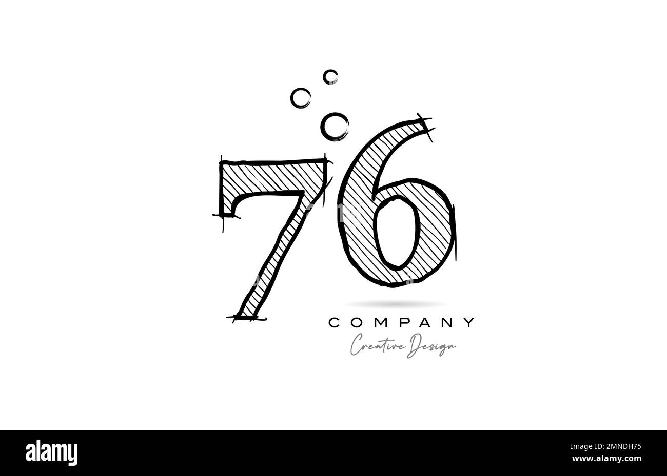 hand drawing number 76 logo icon design for company template or ...