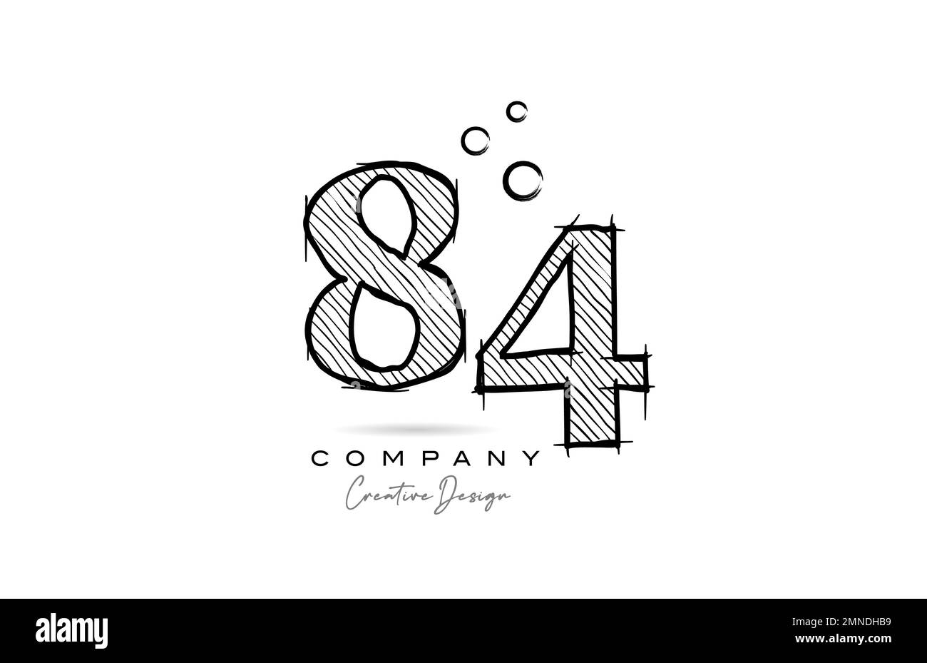 hand drawing number 84 logo icon design for company template or business. Creative logotype in ...