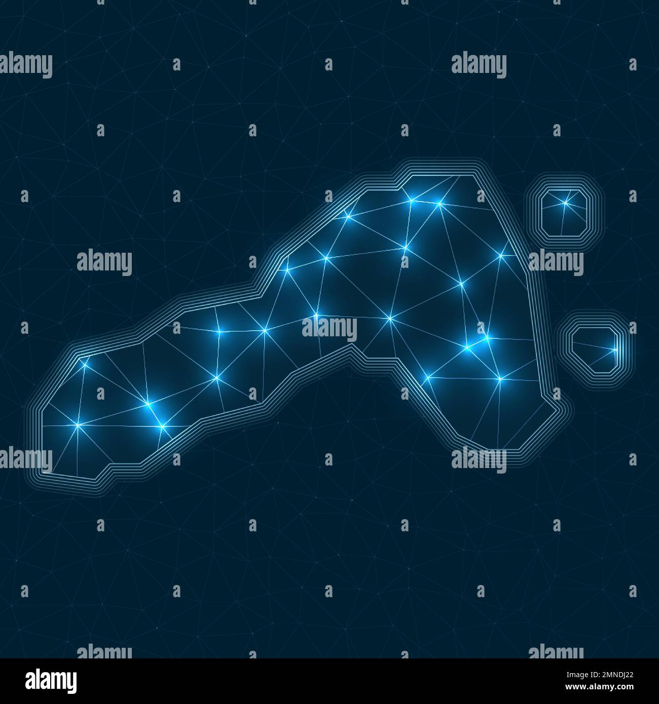 Ko Lipe network map. Abstract geometric map of the island. Digital ...