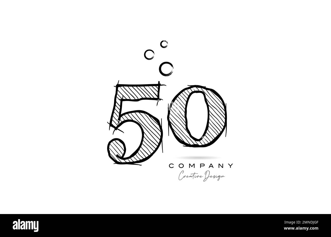 hand drawing number 50 logo icon design for company template or ...