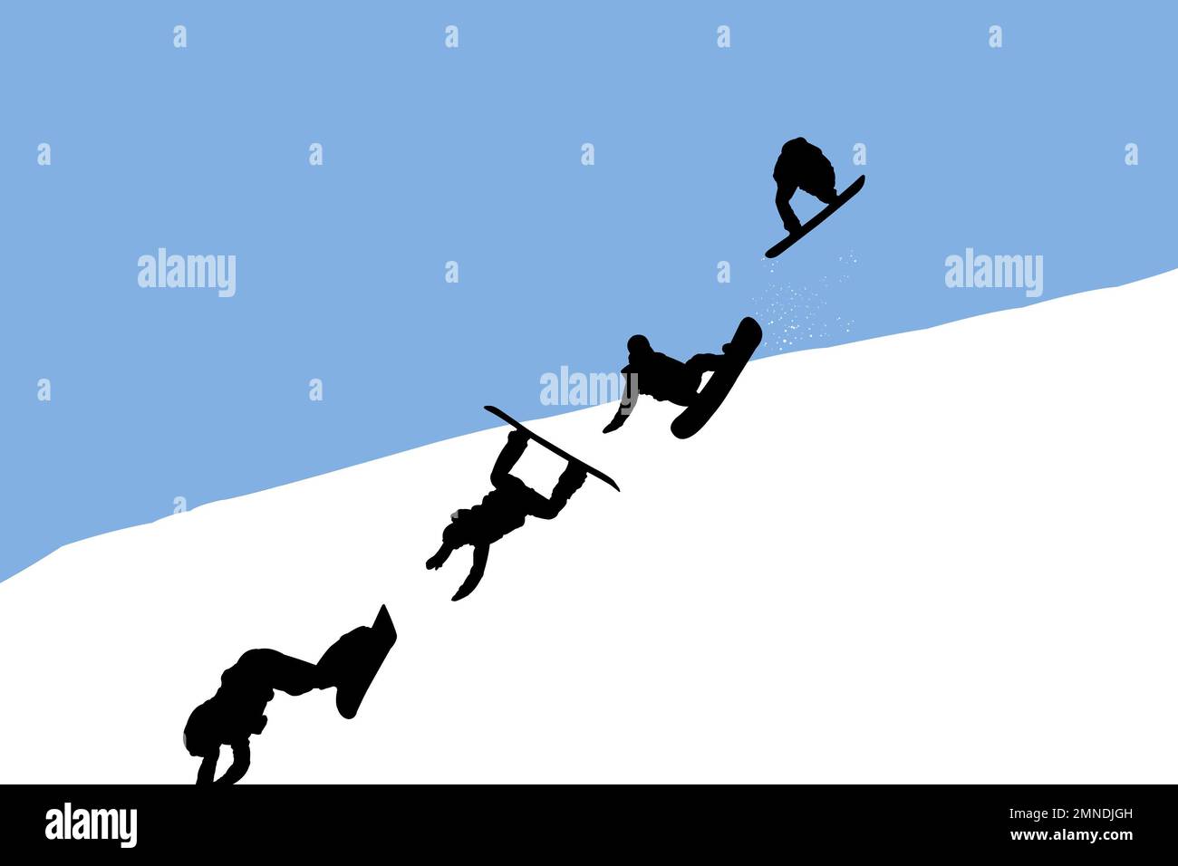 A snowboarder falling from a ramp vector Stock Photo - Alamy