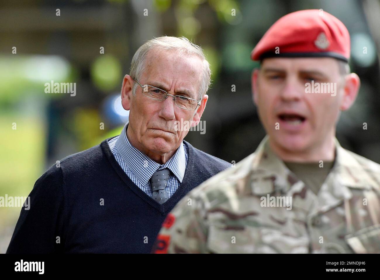 Richard Lee, father of Katrice Lee, talks to the media at a forensic ...