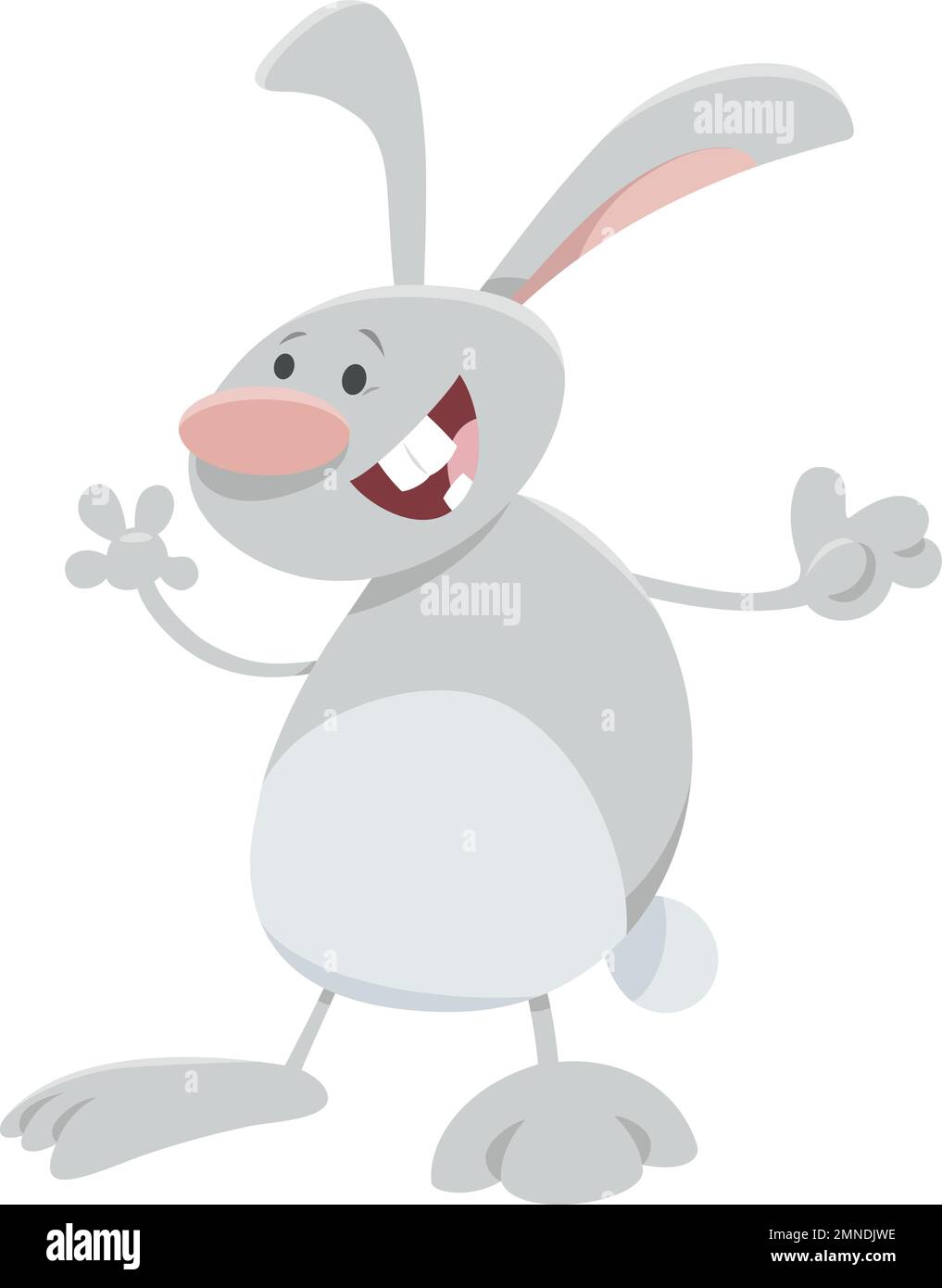 Cartoon illustration of happy rabbit or bunny animal character Stock ...