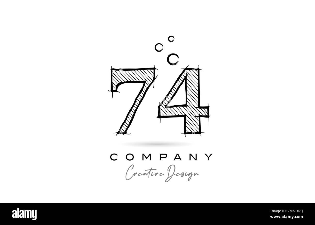 hand drawing number 74 logo icon design for company template or ...