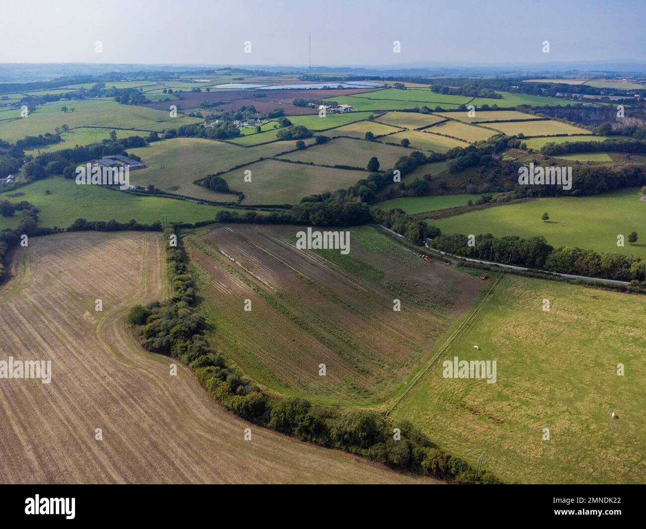 Aerial views around Peterston-Super-Ely, Vale of Glamorgan and M4 ...
