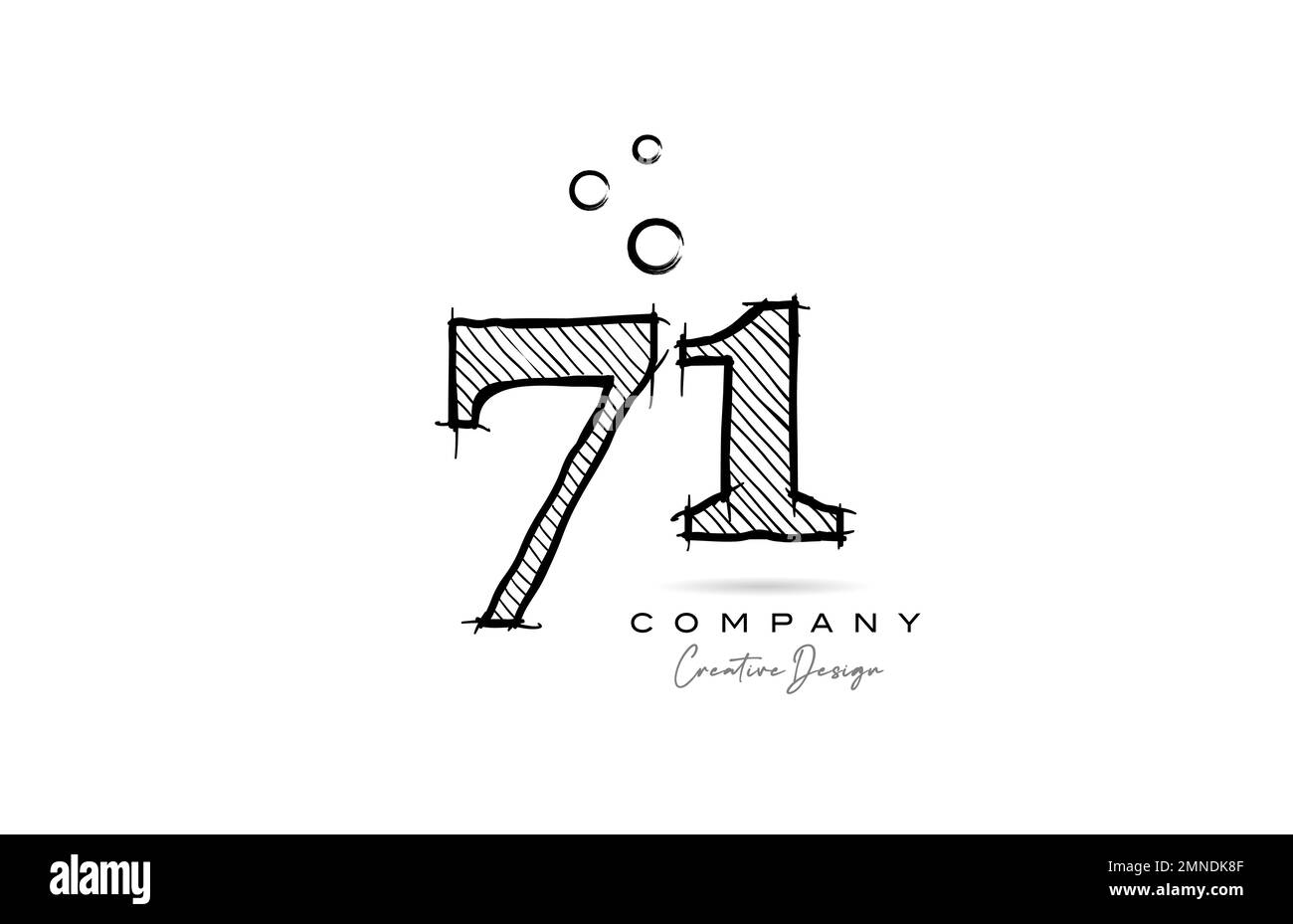 hand drawing number 71 logo icon design for company template or ...