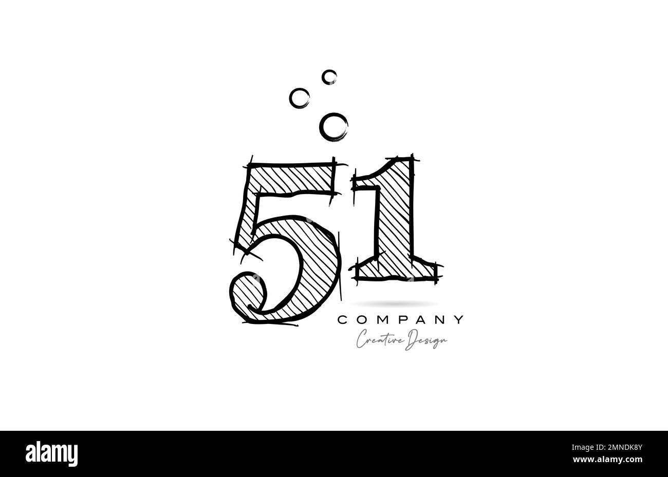 hand drawing number 51 logo icon design for company template or ...