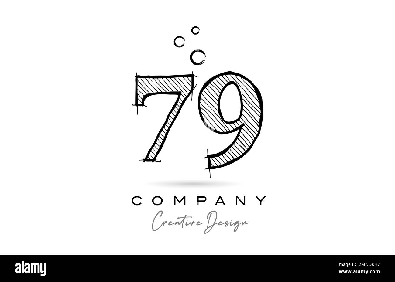 hand drawing number 79 logo icon design for company template or ...