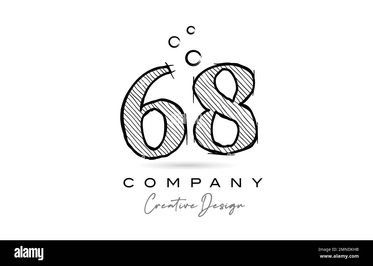 hand drawing number 68 logo icon design for company template or ...