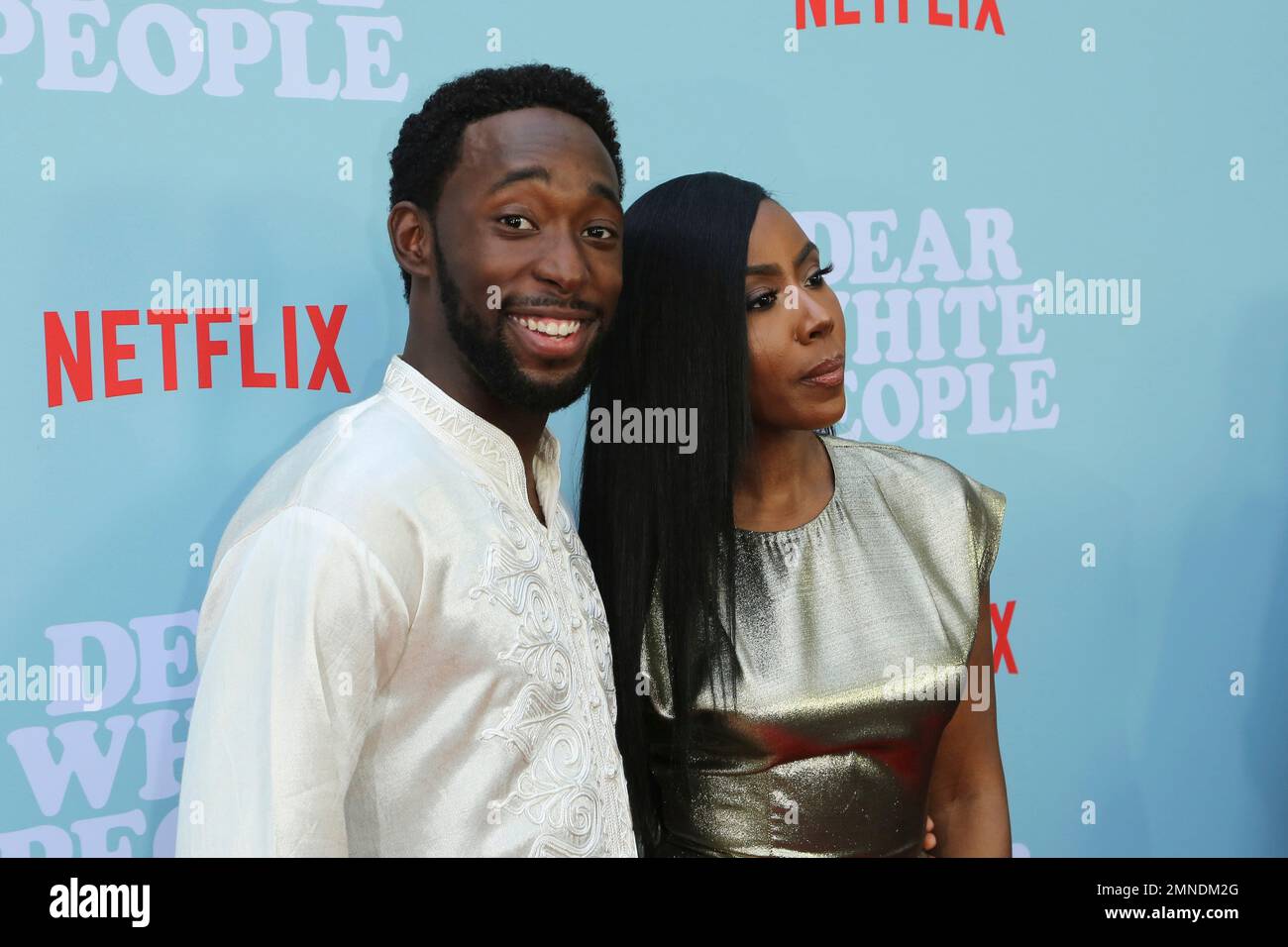 Jeremy Tardy, left, and Nia Jervier arrive at the LA Special Screening ...