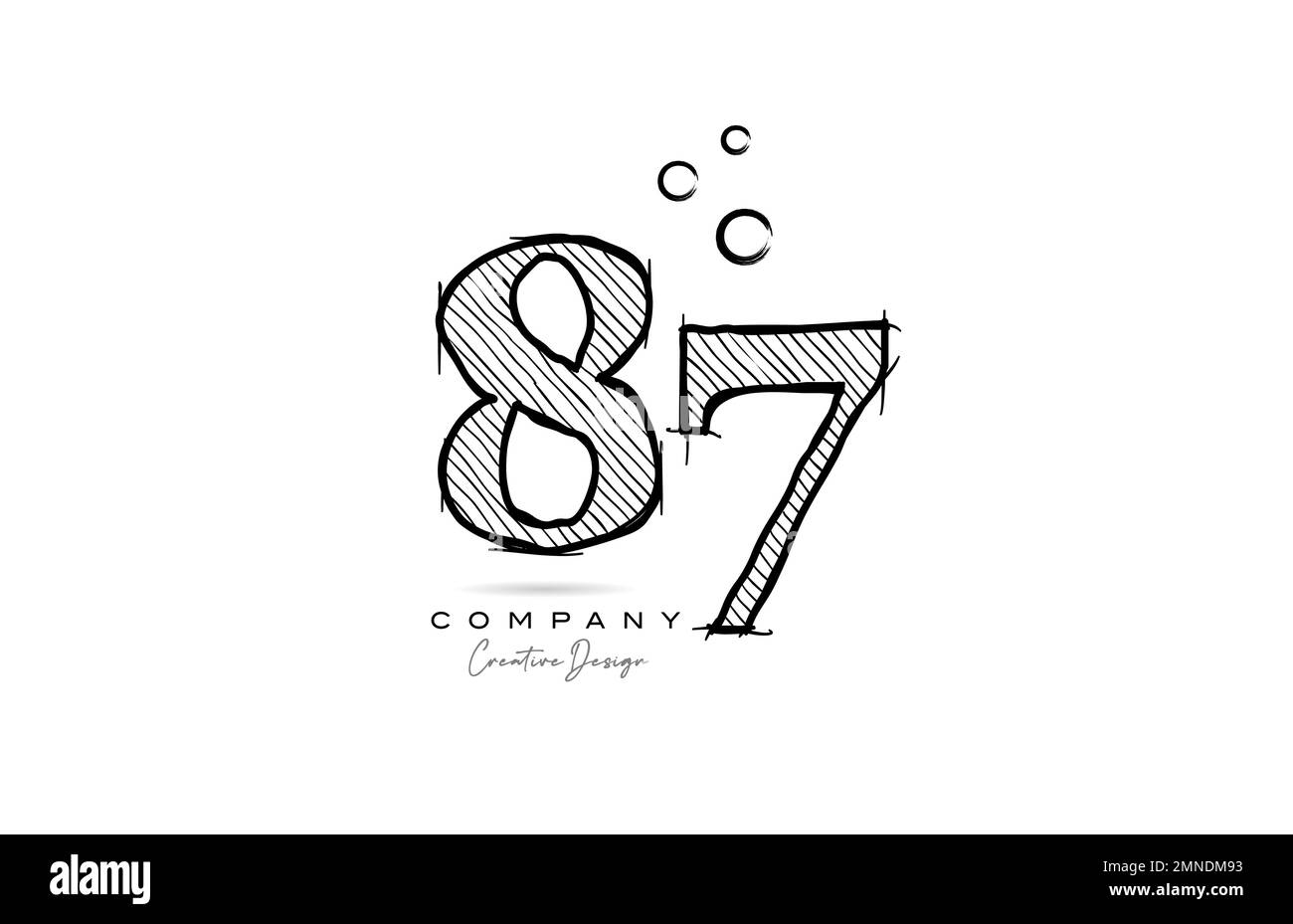 hand drawing number 87 logo icon design for company template or ...